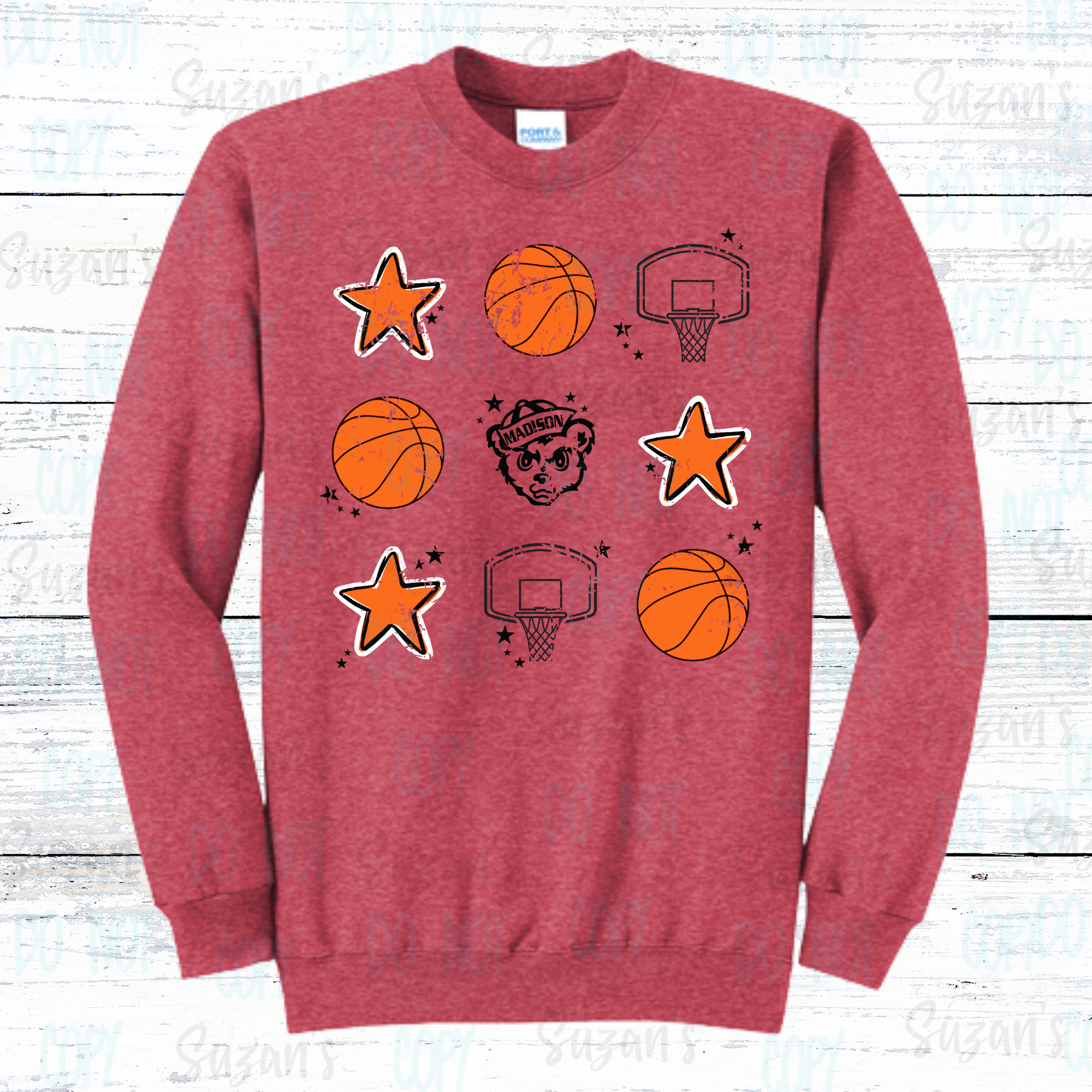 Madison Basketball Distressed Stack – SuzansCustoms